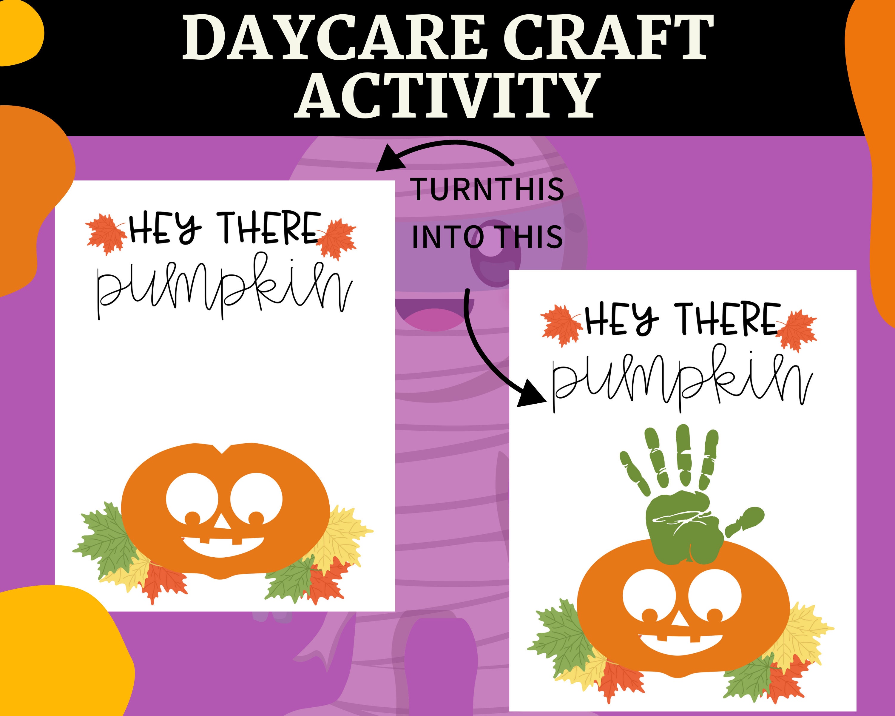 Halloween Handprint Craft, October Handprint Activity for Toddlers ...