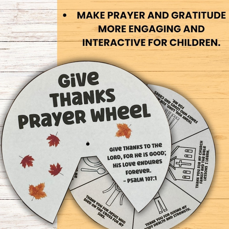Give Thanks Thanksgiving Prayer Coloring Wheel, Sunday School Gratitude ...