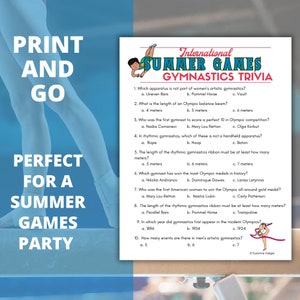 Gymnastics Trivia Party Game for Teens, Gymnastics Summer Games 2024 ...