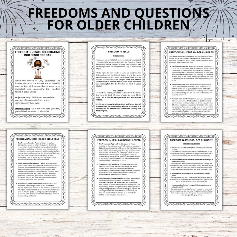 July 4th Sunday School Bible Lesson and Craft Printable, Independence ...