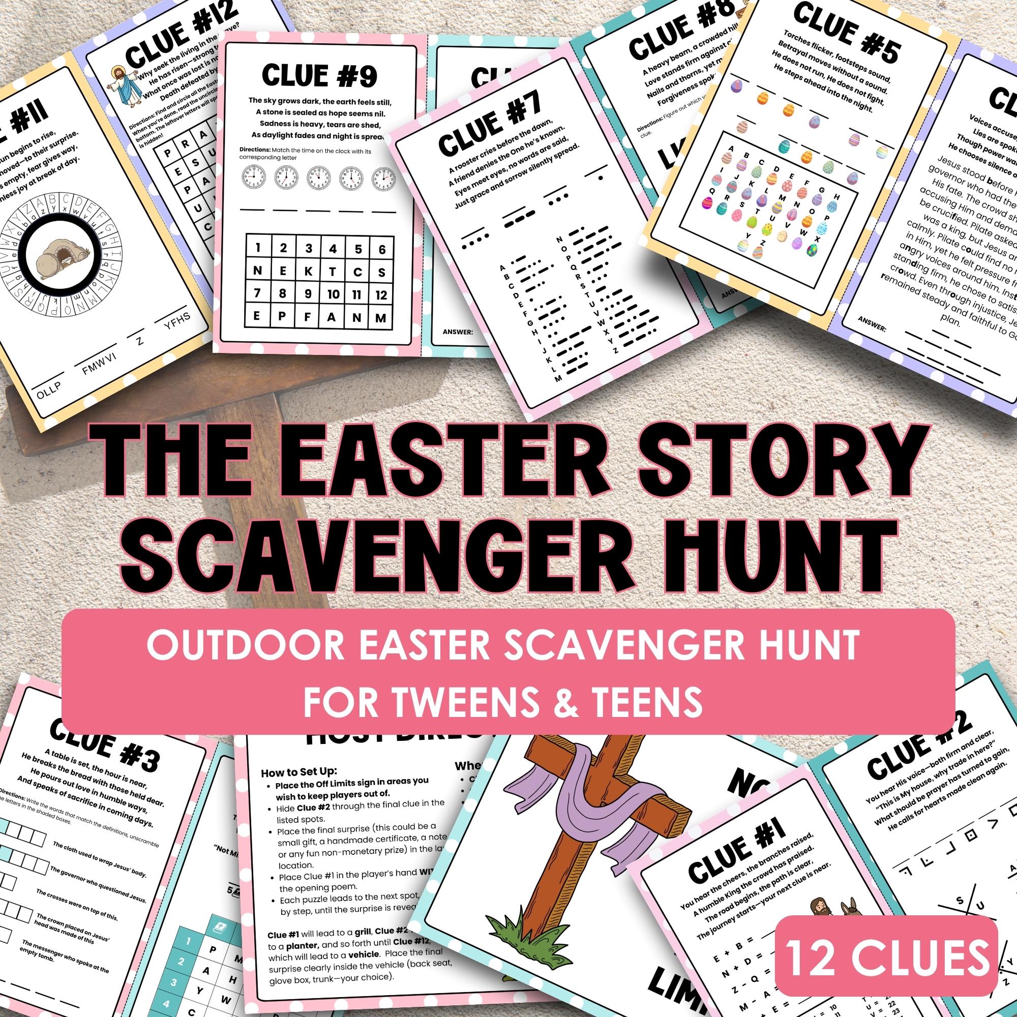 Outdoor Christian Easter Story Scavenger Hunt for Teens and Tweens ...