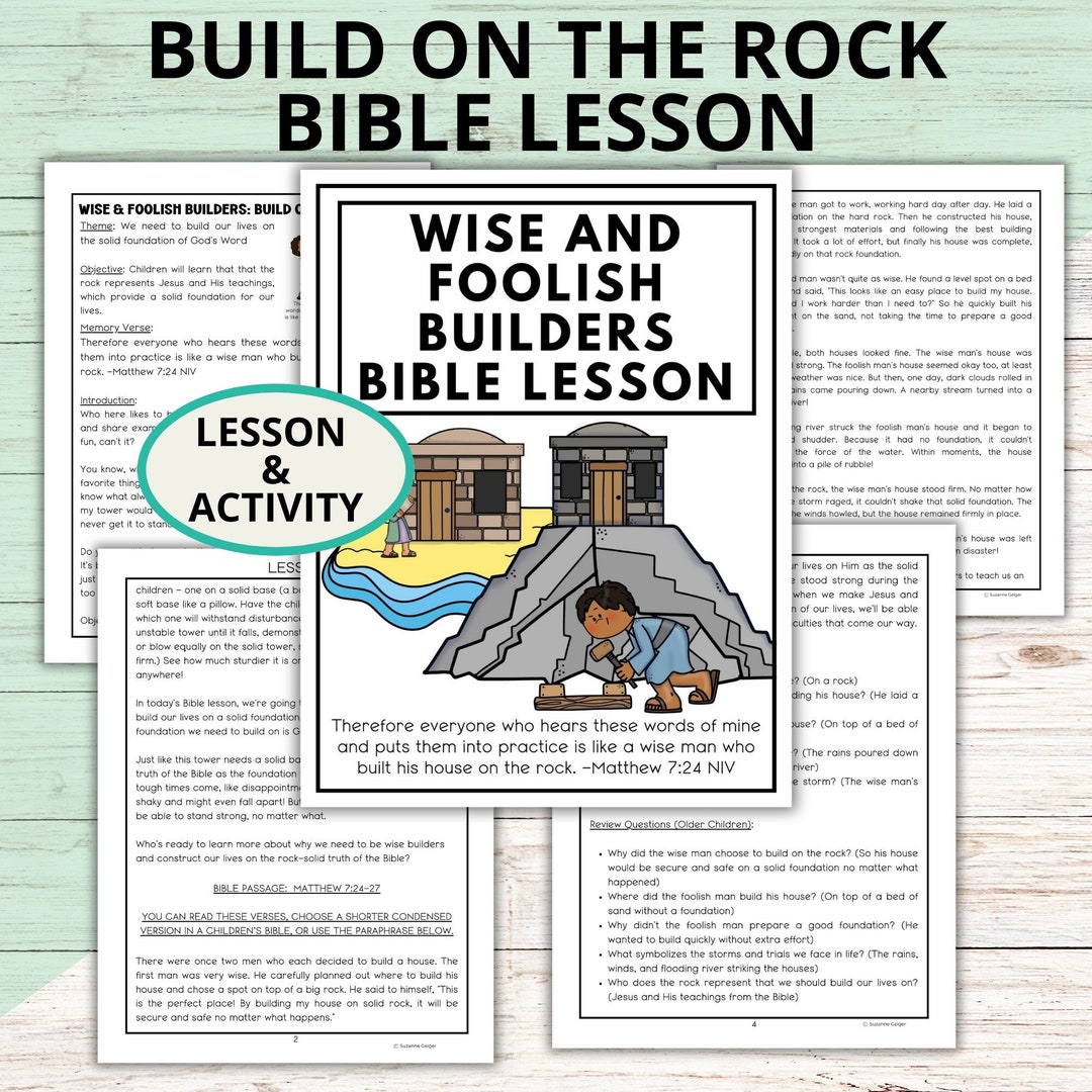 Parable of the Wise and Foolish Builders Sunday School Lesson for Kids ...