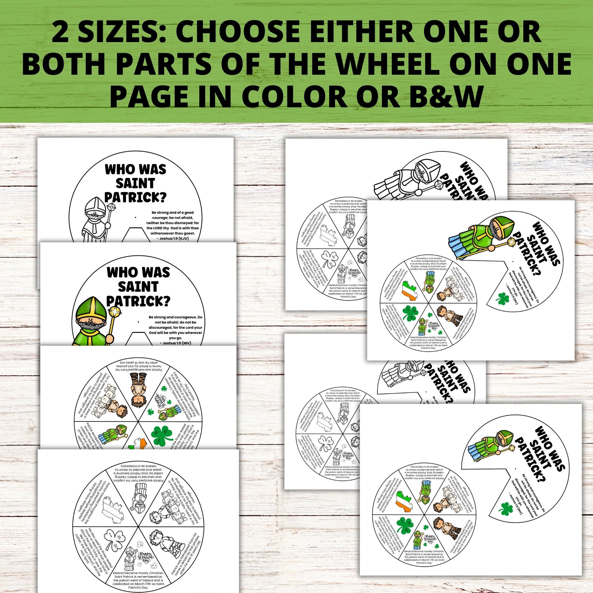 St. Patrick Sunday School Bible Lesson and Bible Spinner Craft Wheel ...