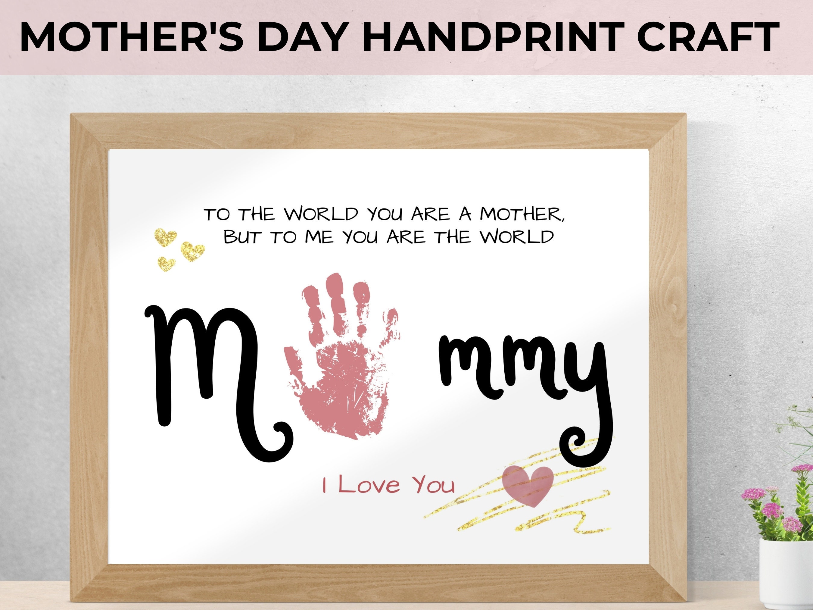 Mothers Day Handprint Keepsake Craft Mom Handprint Art DIY Toddler ...
