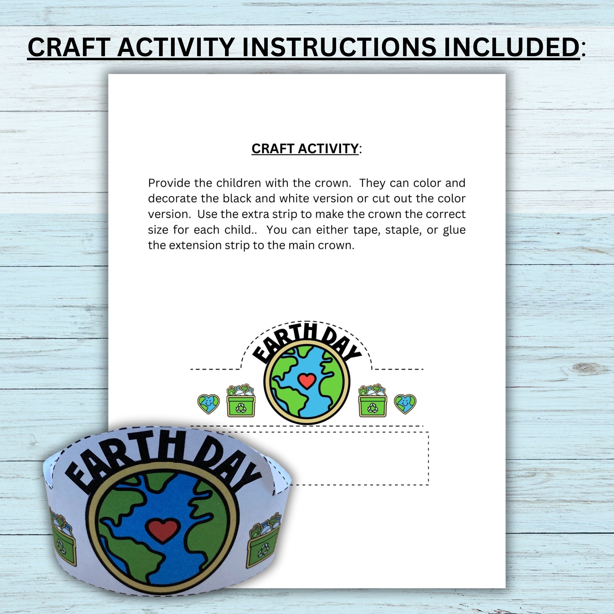 Earth Day Crown Craft Activity, Celebrate Earth Day Craft Crown for ...