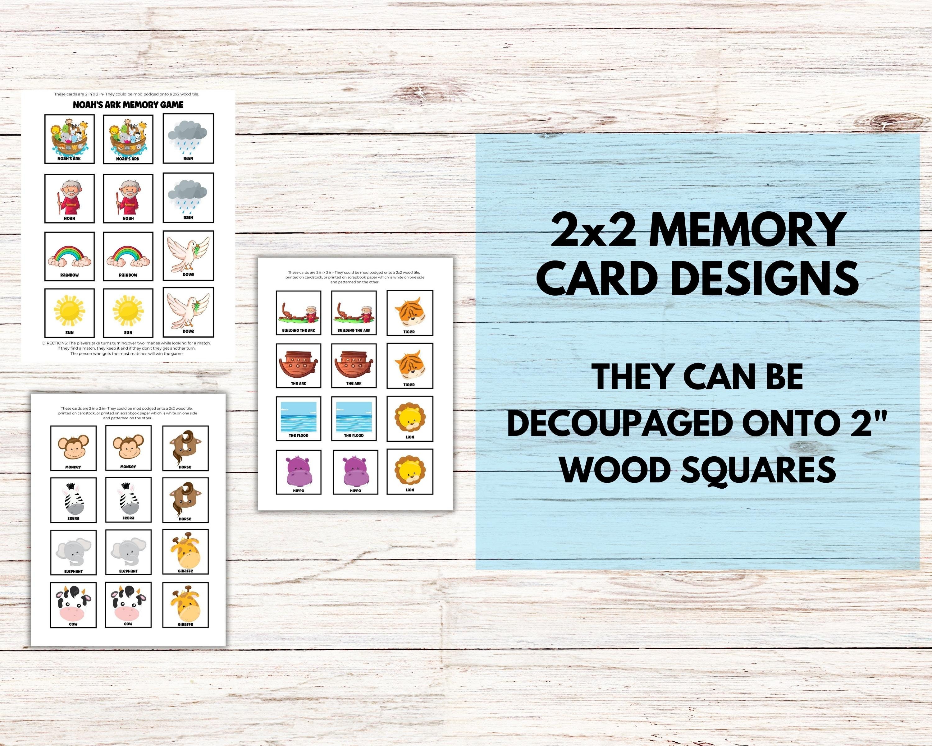 Noah's Ark Bible Memory Match Cards for Kids, Memory Game for Toddlers ...
