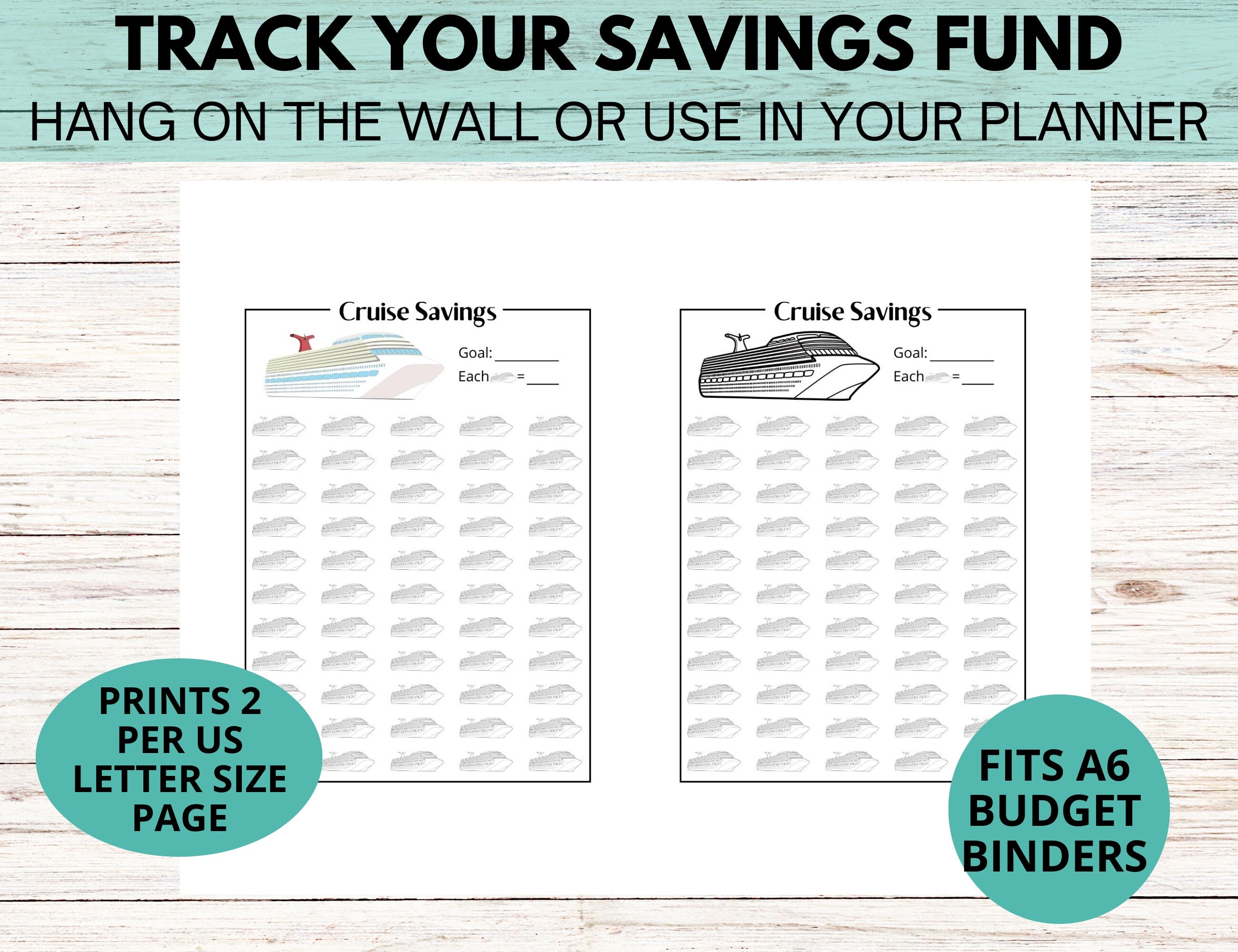 Cruise Savings Challenge Printable Tracker, Vacation Cash Envelope ...