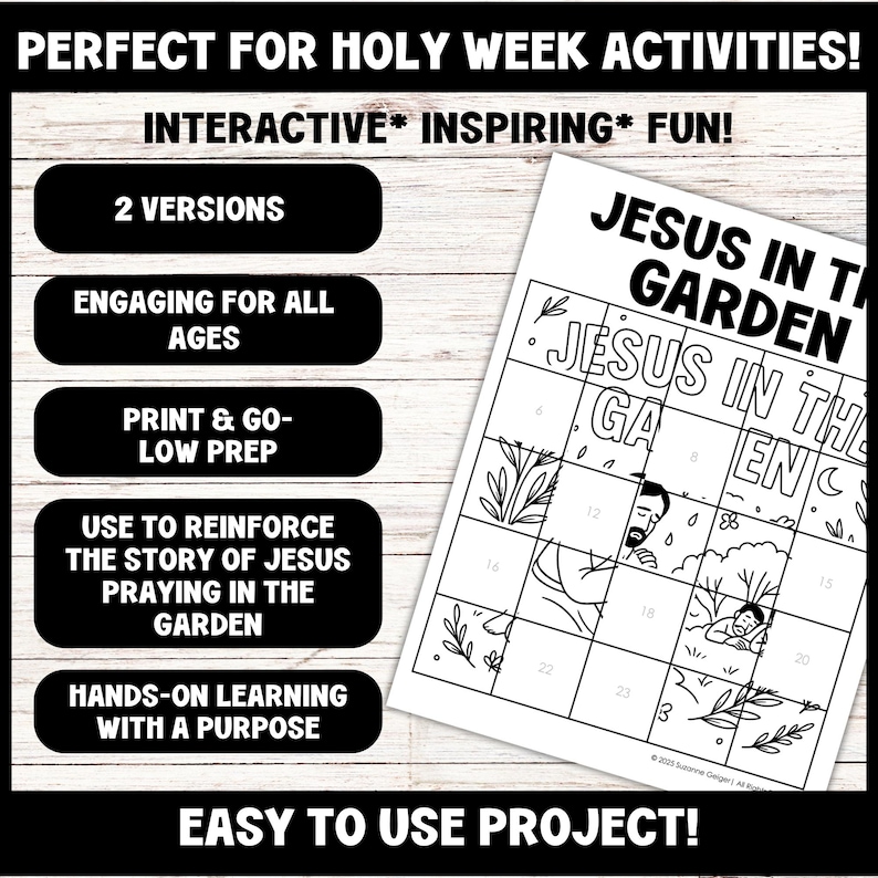 Jesus in the Garden Coloring Bible Craft, Easter Bible Mixed-up Puzzle ...