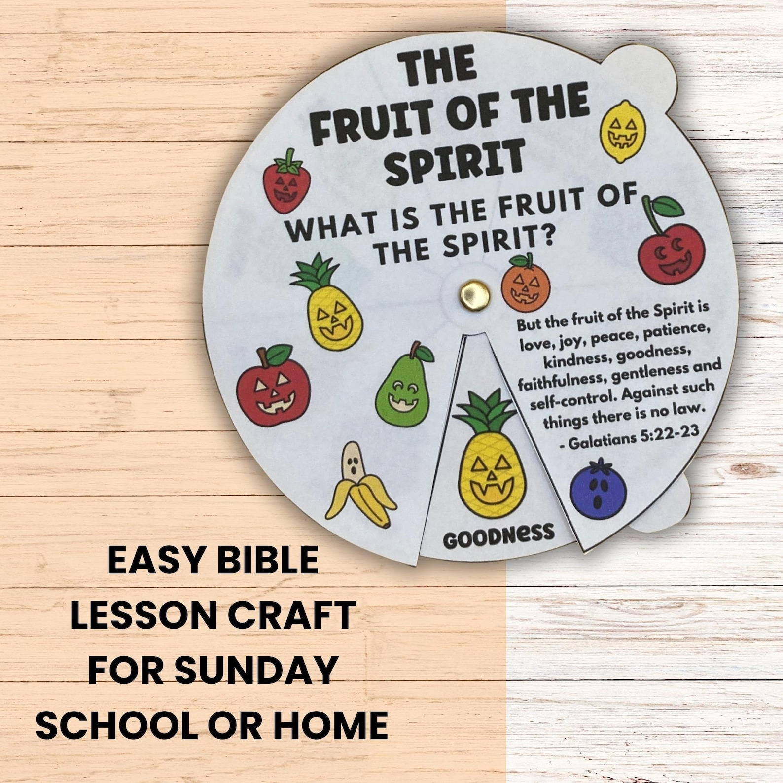 Fruit of the Spirit Bible Wheel Craft Printable, Sunday School Coloring ...