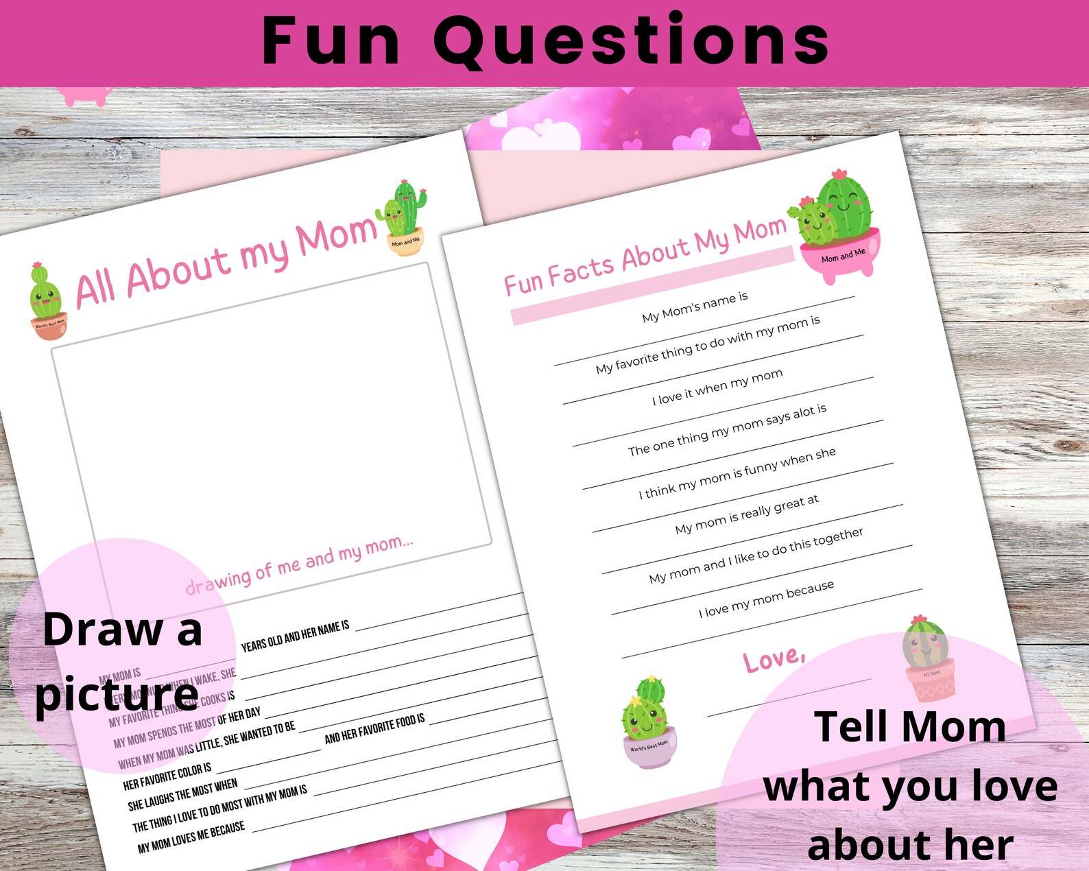 All About Mom Fun Facts Mother's Day Questionnaire fill in the Blank ...
