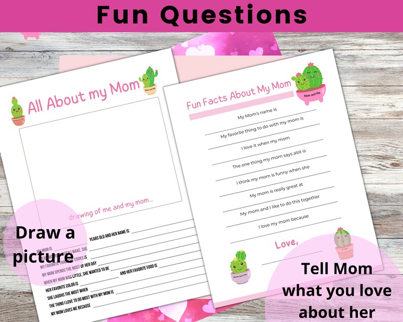 All About Mom Fun Facts Mother's Day Questionnaire fill in the Blank ...