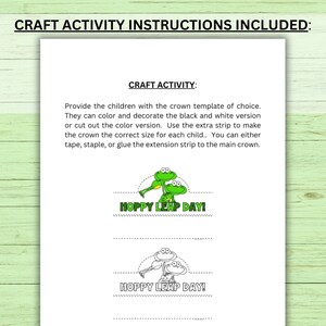 Leap Day Party Crown Craft Activity Printable, Leap Year Craft Crown ...