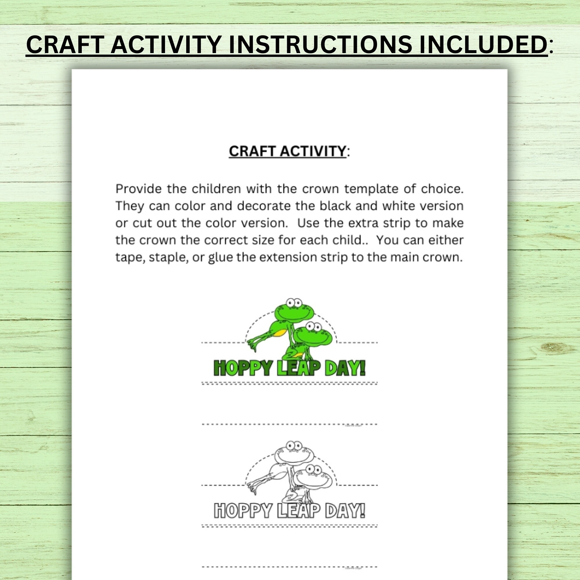 Leap Day Party Crown Craft Activity Printable, Leap Year Craft Crown ...