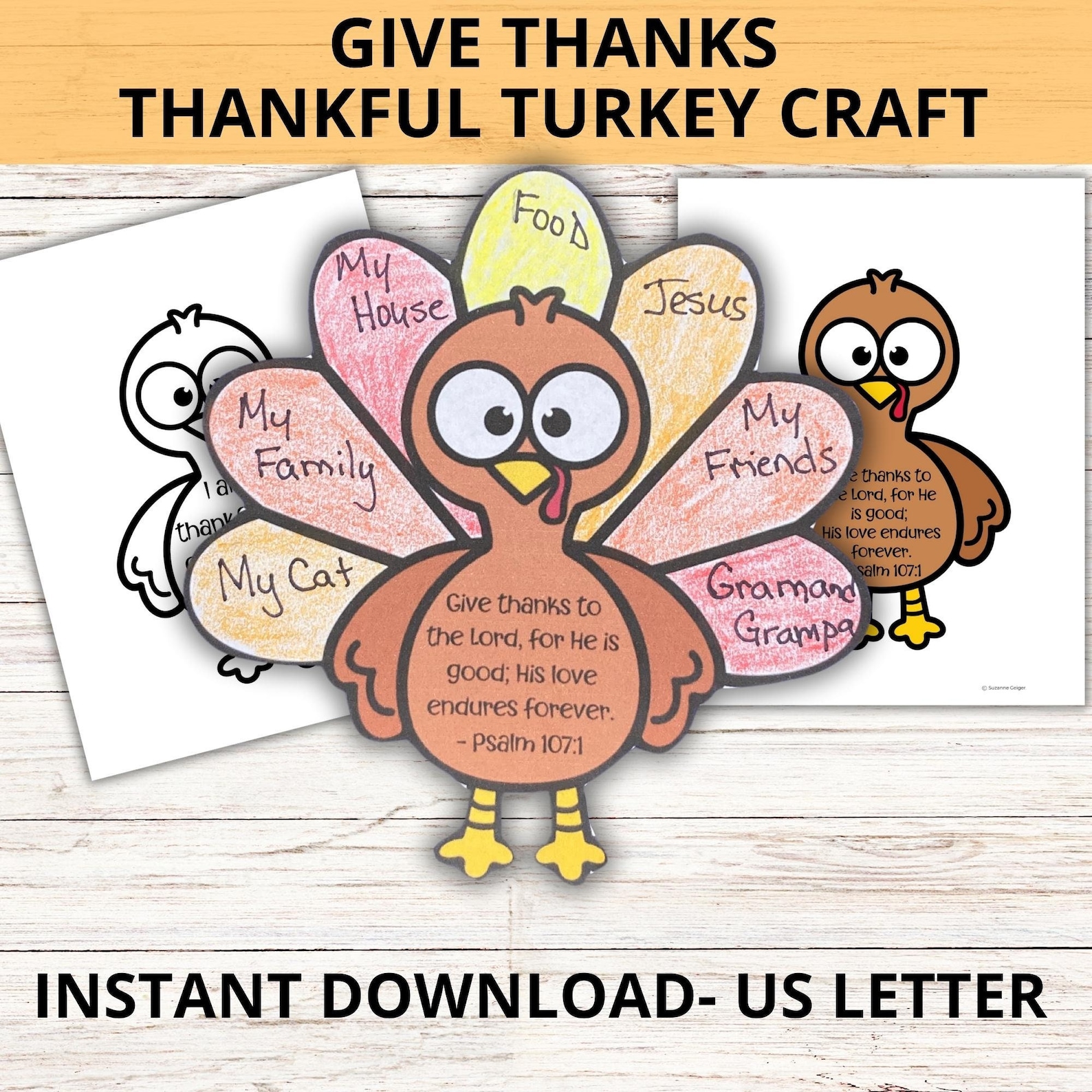 Thankful Turkey Thanksgiving Bible Craft, Fall Sunday School Craft ...