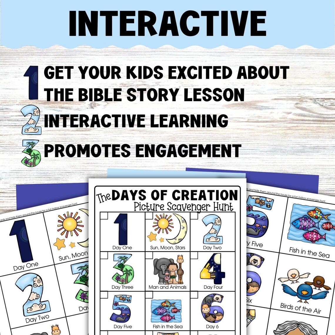 Days of Creation Bible Story Lesson Scavenger Hunt Activity Prek ...