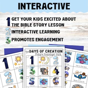 Days of Creation Bible Story Lesson Scavenger Hunt Activity Prek ...