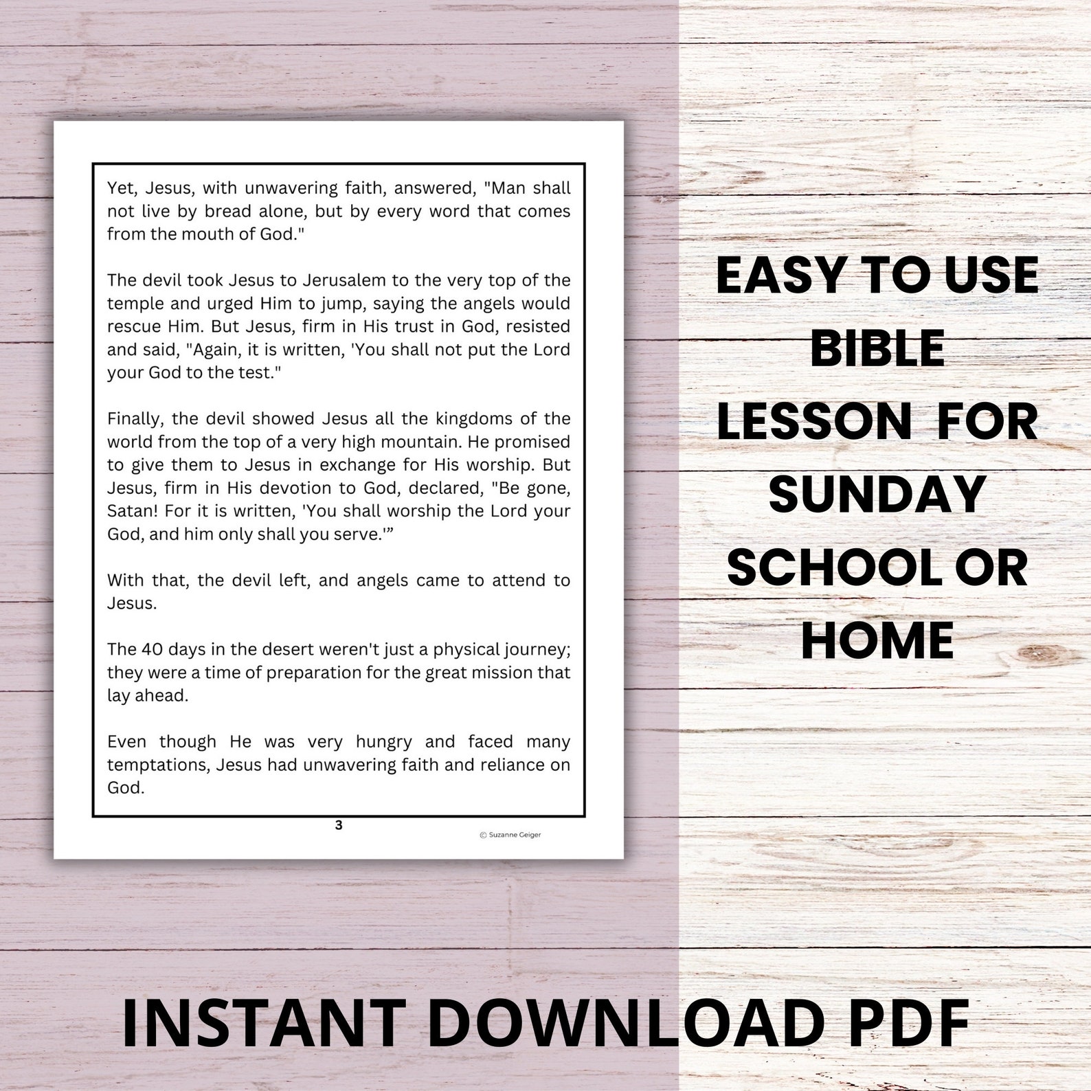 Lent Bible Lesson, Lent Preparation Lesson for Kids, Jesus 40 Days in ...