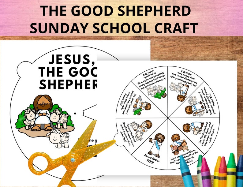 The Good Shepherd Bible Wheel Craft, John 10:1-16 Bible Lesson, Sunday ...