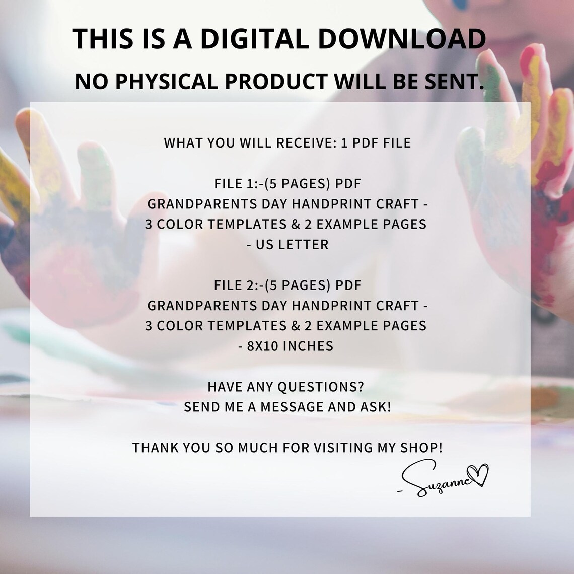 Grandparents Day Handprint Craft Printable Gift DIY Keepsake - Etsy