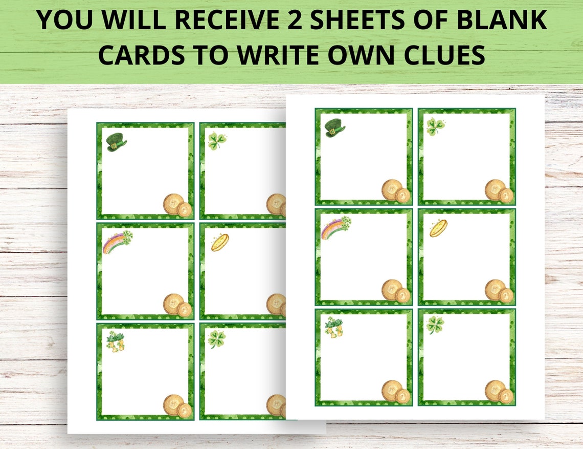 St. Patrick's Day Indoor Scavenger Hunt, St. Patricks Day Treasure Hunt ...