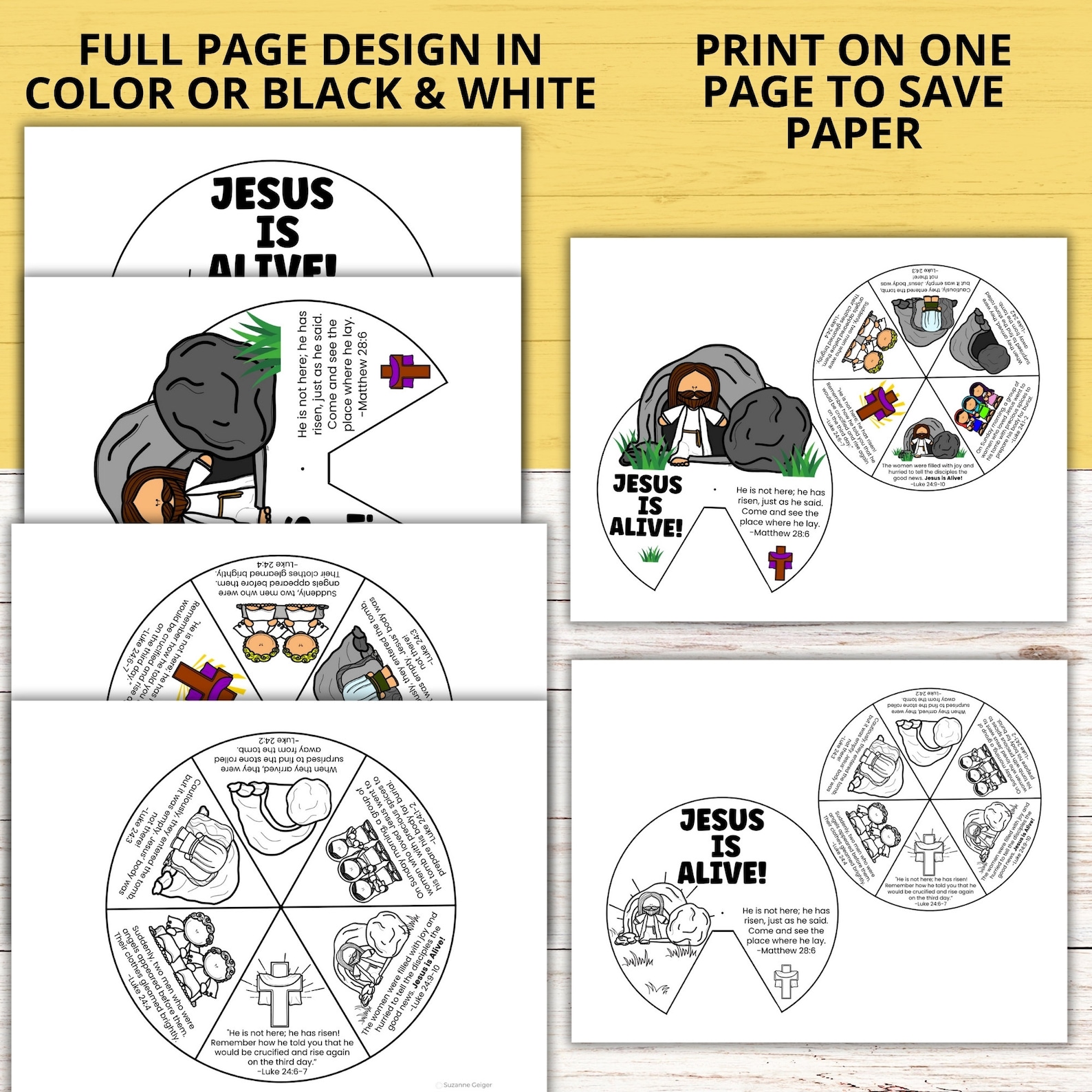 Jesus is Alive Easter Sunday Bible Story Craft Bundle, Easter Sunday ...