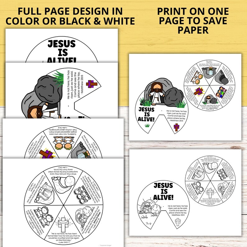 Jesus is Alive Easter Sunday Bible Story Craft Bundle, Easter Sunday ...