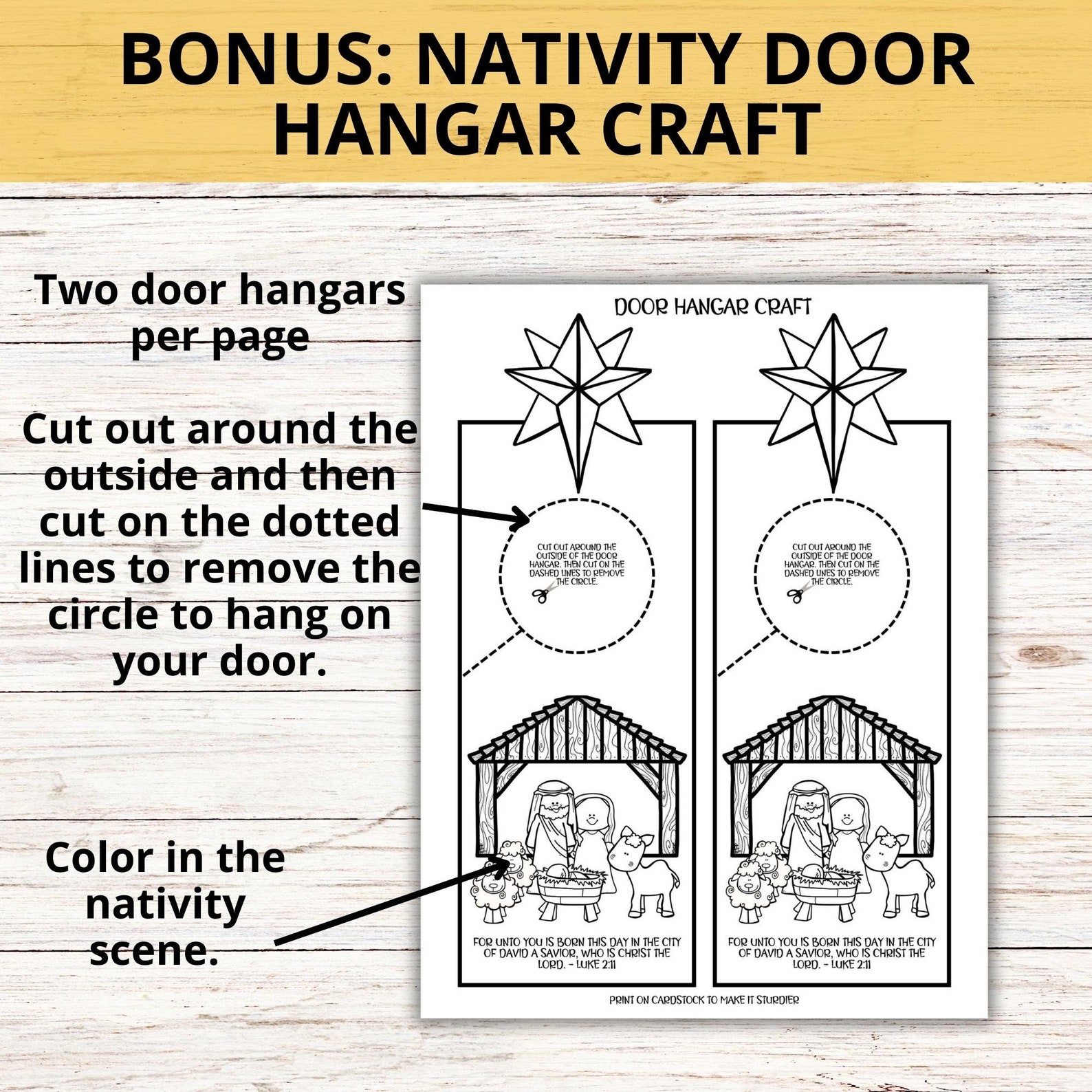 Nativity Story Christmas Bible Lesson and Coloring Bible Wheel Craft ...