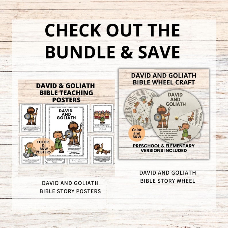 David and Goliath Bible Spinner Wheel Sunday School Craft Printable ...