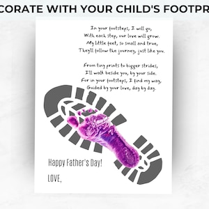 Fathers Day Footprint Craft Gift for Dad, DIY Printable Dad Keepsake ...