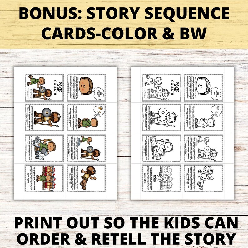 David and Goliath Bible Lesson Teaching Posters and Bible Wheel Craft ...