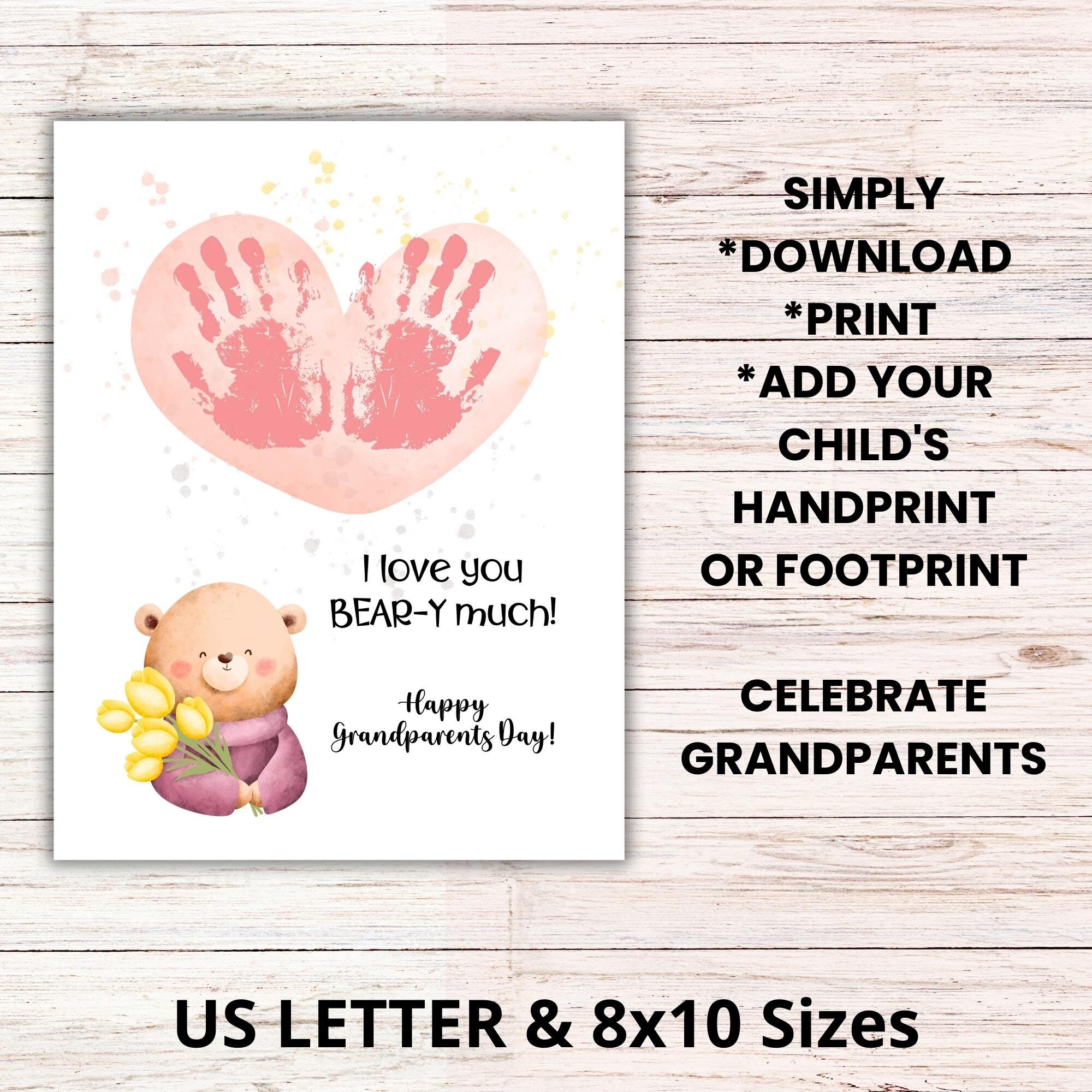 Grandparents Day Handprint Craft Printable Gift DIY Art - Etsy