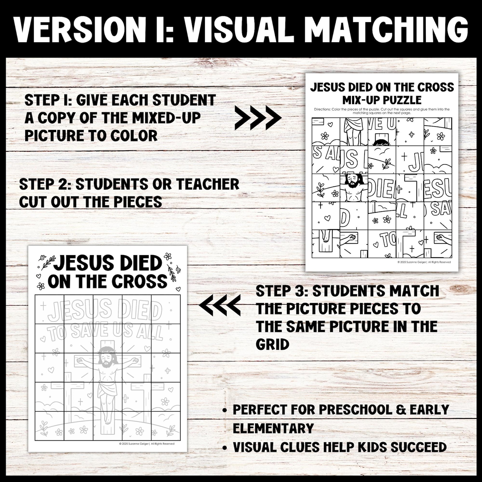 Jesus Died on the Cross Coloring Bible Craft, Good Friday Bible Mixed ...