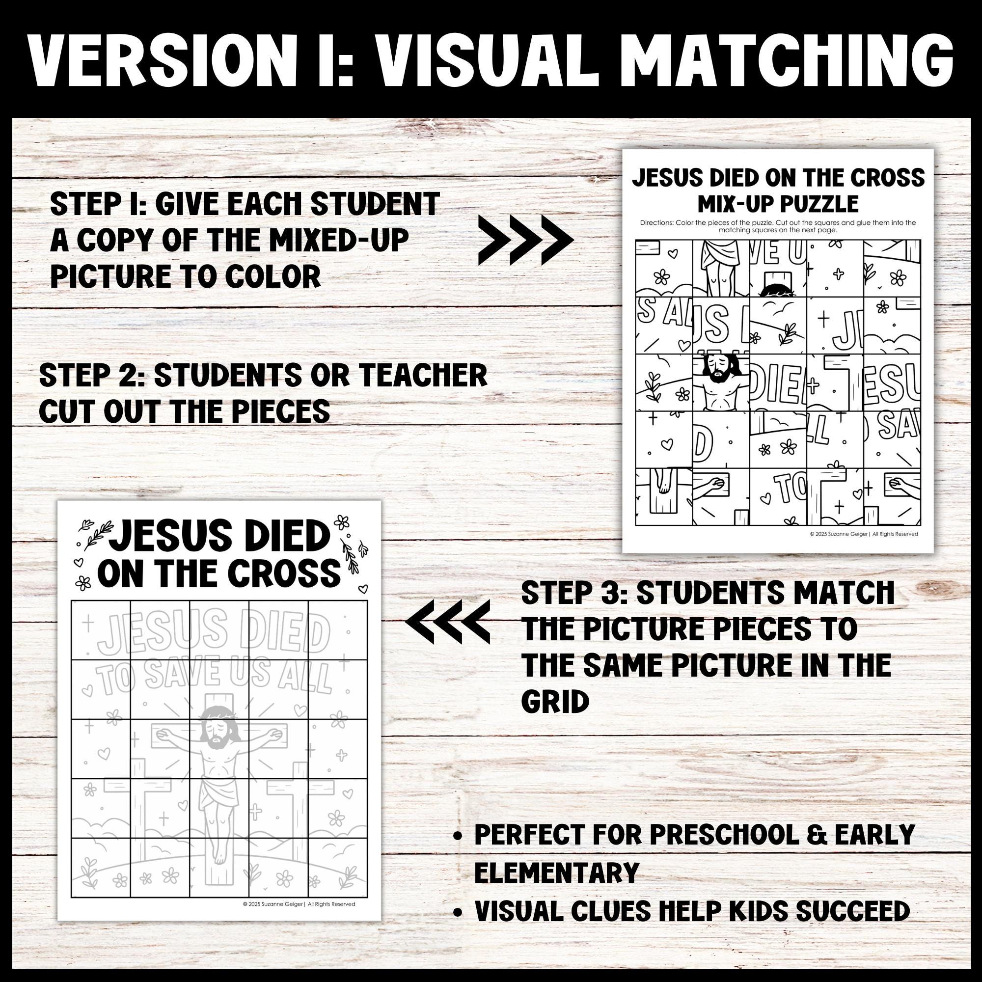 Jesus Died on the Cross Coloring Bible Craft, Good Friday Bible Mixed ...