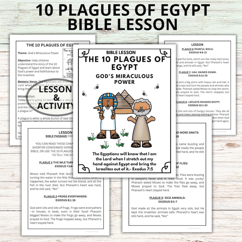 Ten Plagues of Egypt Bible Lesson and Activity, Sunday School Lesson ...