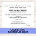 Memorial Day Bible Activity Coloring Placemat, Memorial Day Church ...