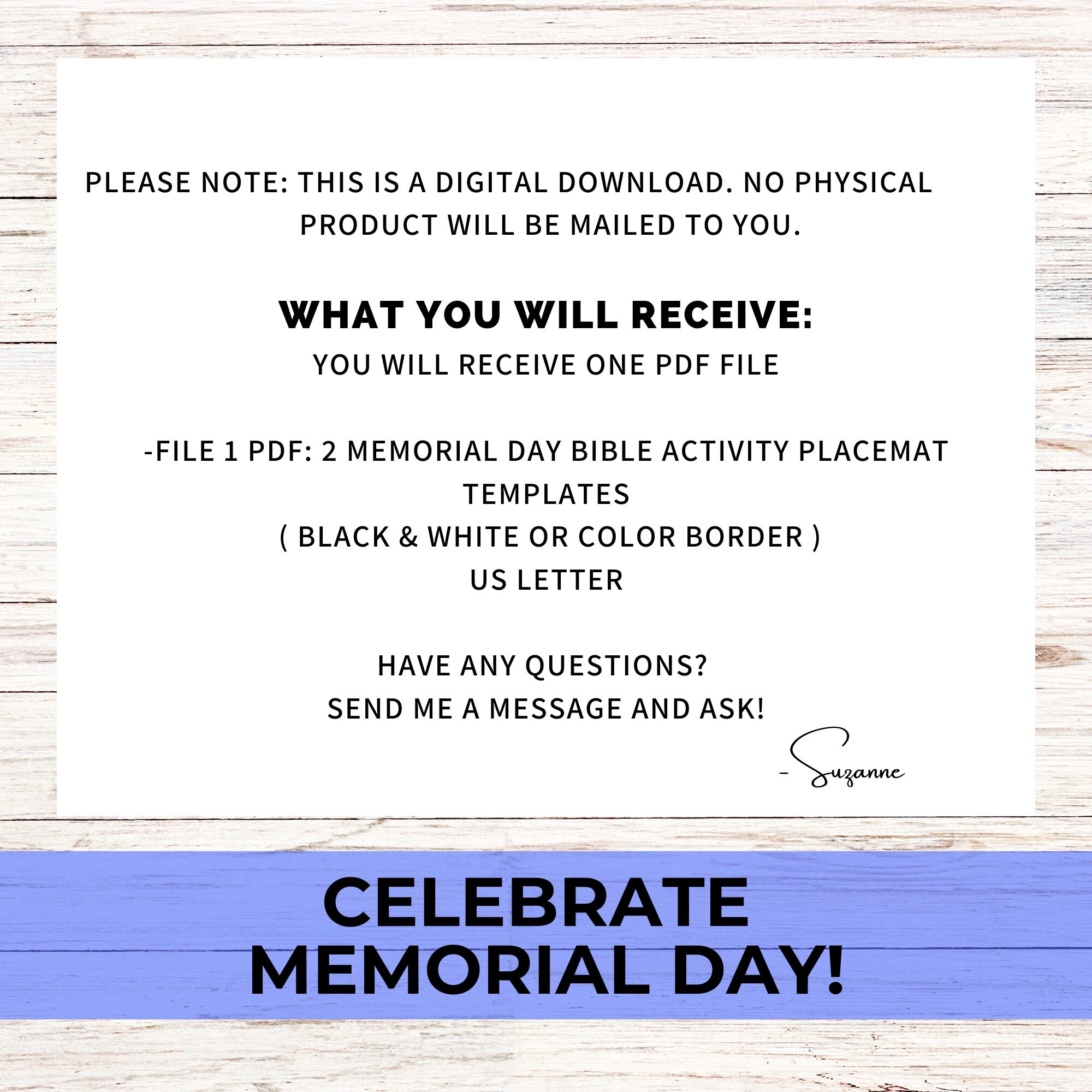 Memorial Day Bible Activity Coloring Placemat, Memorial Day Church ...