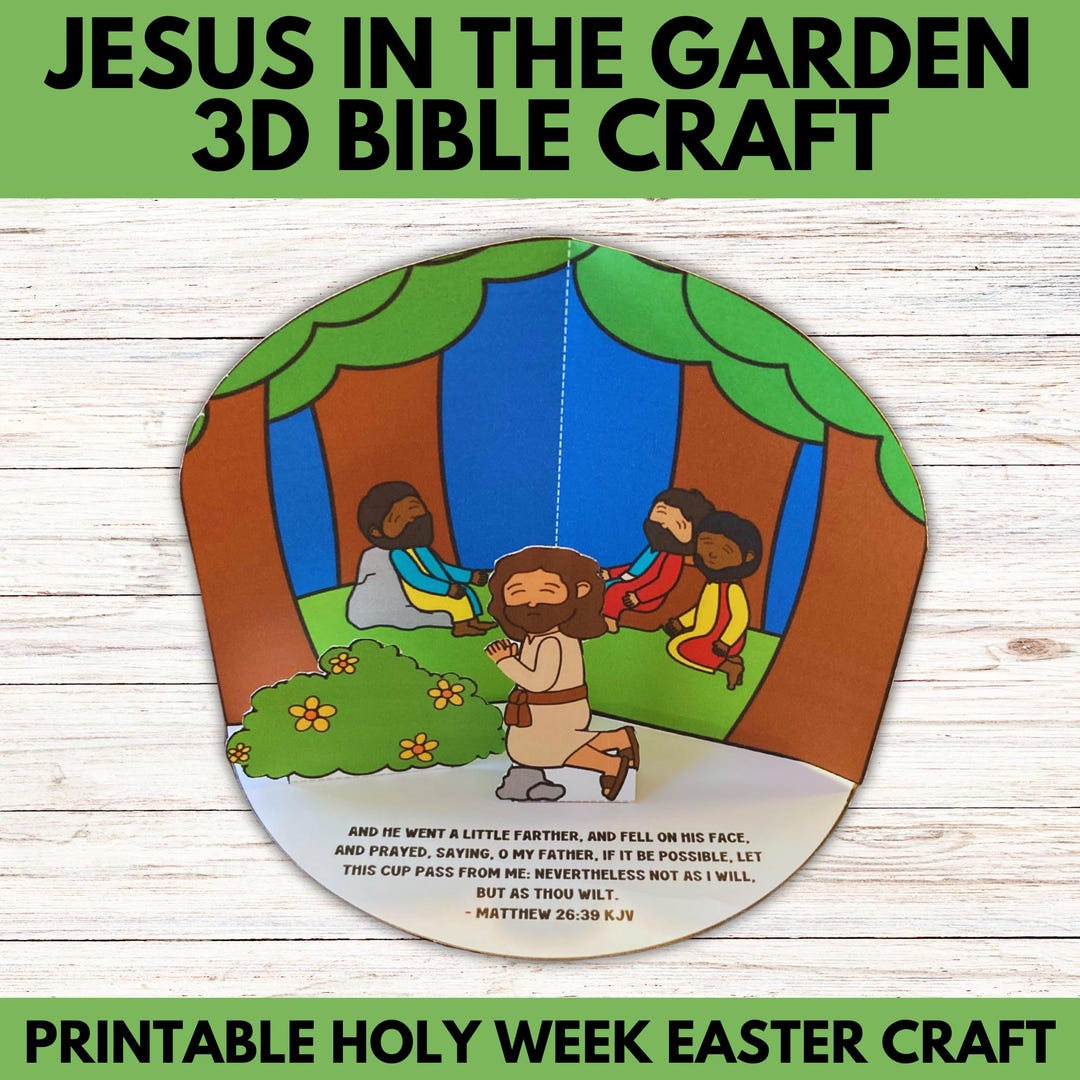 Jesus in the Garden Bible Craft Activity, Garden of Gethsemane Easter ...
