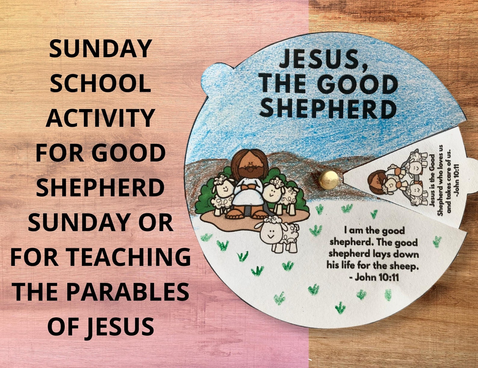 The Good Shepherd Bible Wheel Craft, John 10:1-16 Bible Lesson, Sunday ...