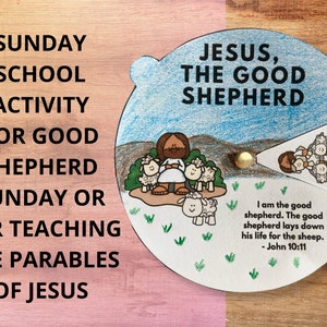 The Good Shepherd Bible Wheel Craft, John 10:1-16 Bible Lesson, Sunday ...