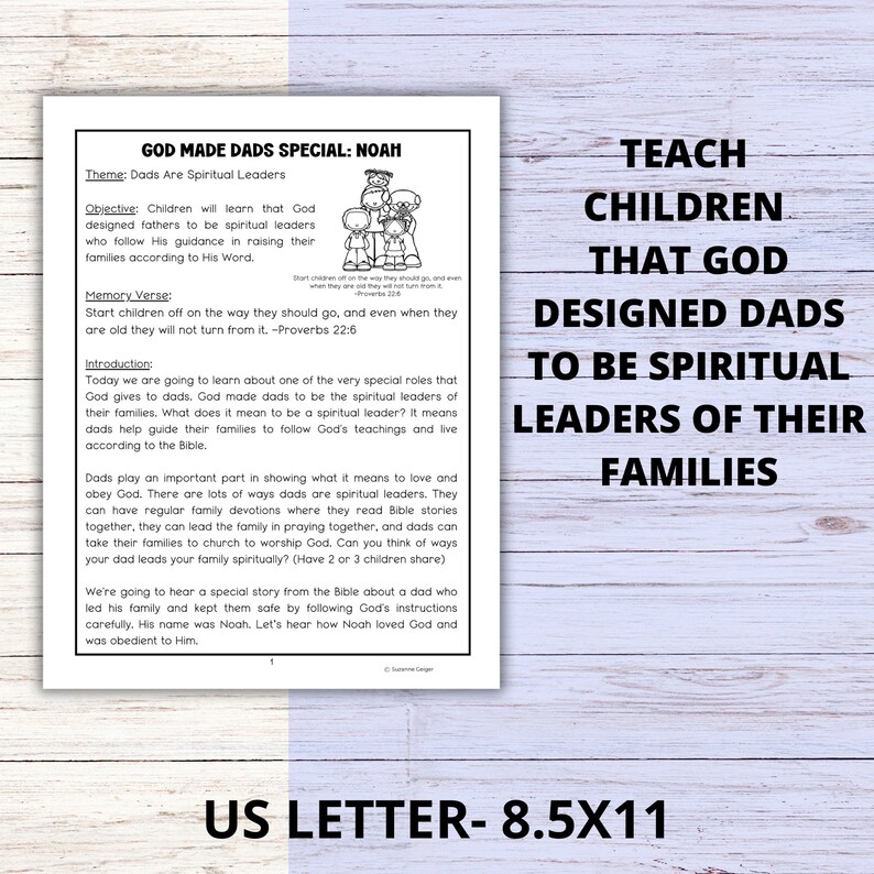 Fathers Day Bible Lesson and Craft Bundle, Sunday School Bible ...