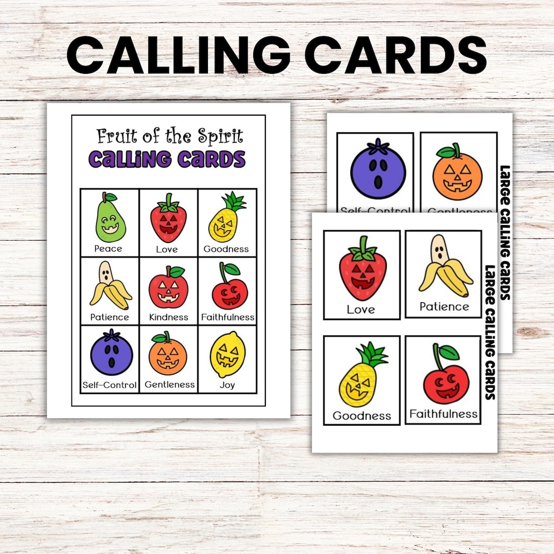 Fruit of the Spirit Bible Bingo Printable Game for Preschool Sunday ...
