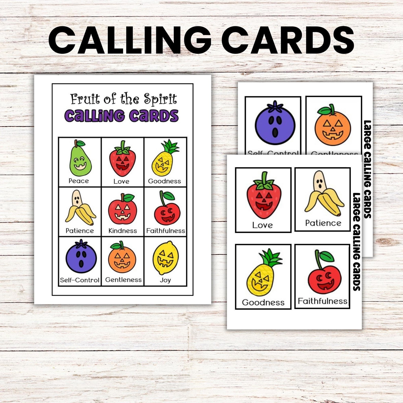 Fruit of the Spirit Bible Bingo Printable Game for Preschool Sunday ...