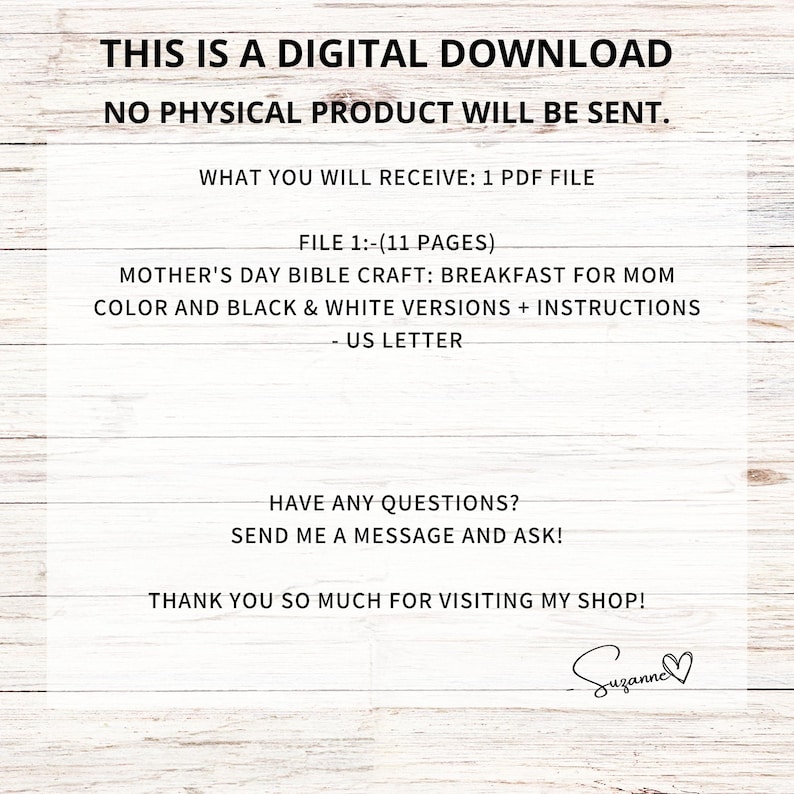 Mothers Day Bible Craft, Sunday School Breakfast for Mom Printable ...