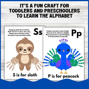 Animal Alphabet Handprint Crafts: A-Z Letter Learning Bundle for ...