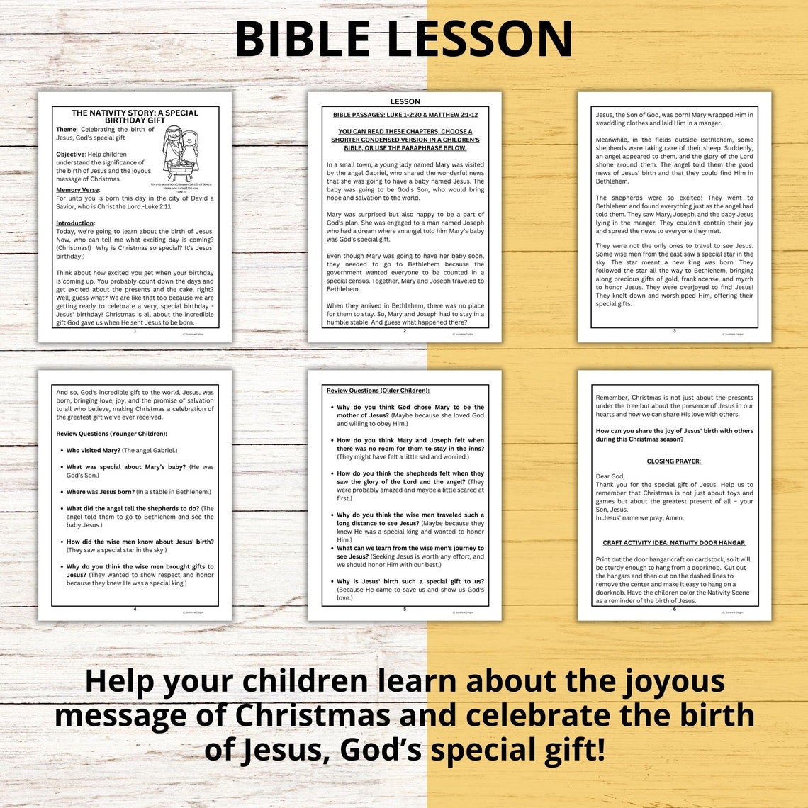Nativity Story Christmas Bible Lesson and Coloring Bible Wheel Craft ...