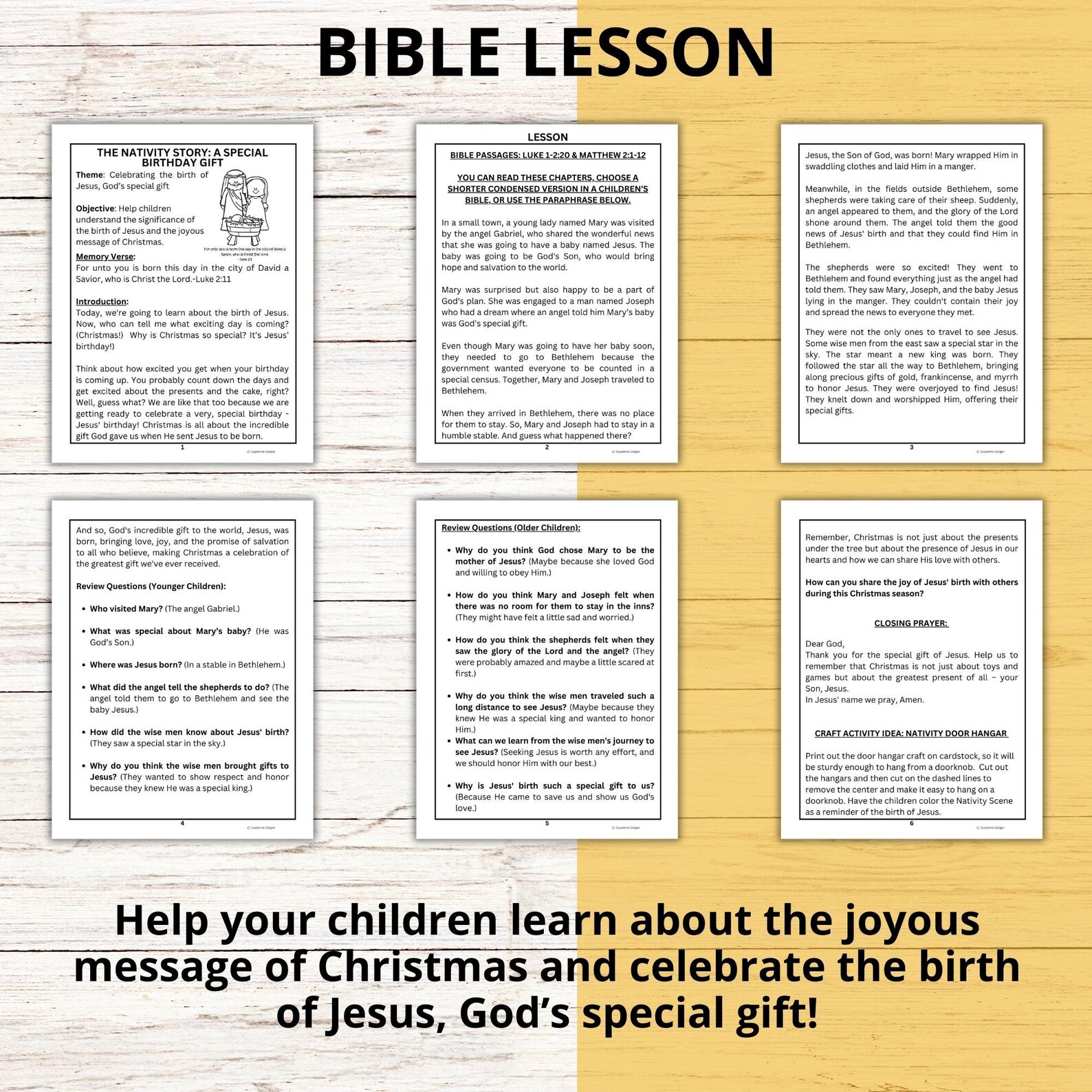 Nativity Story Christmas Bible Lesson and Coloring Bible Wheel Craft ...