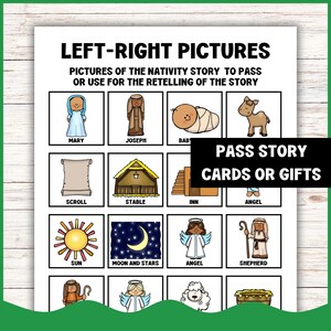 Nativity Story Left Right Game Bible Activity, Christmas Sunday School ...