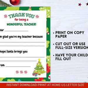 Printable Teacher Christmas Gift Card Holder, Teacher Appreciation ...