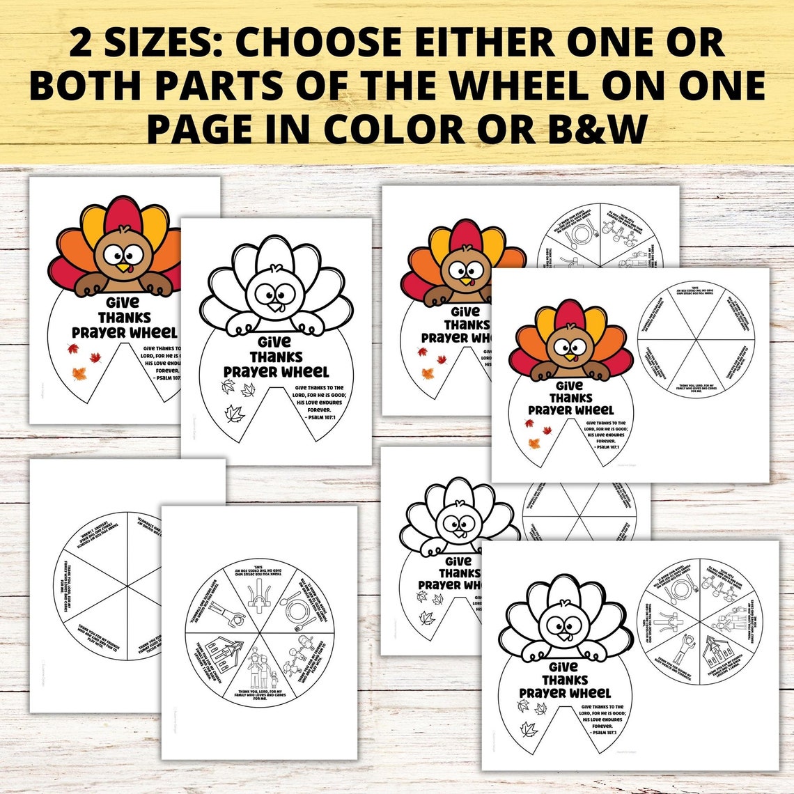 Give Thanks Thanksgiving Bible Lesson and Prayer Wheel for Kids ...