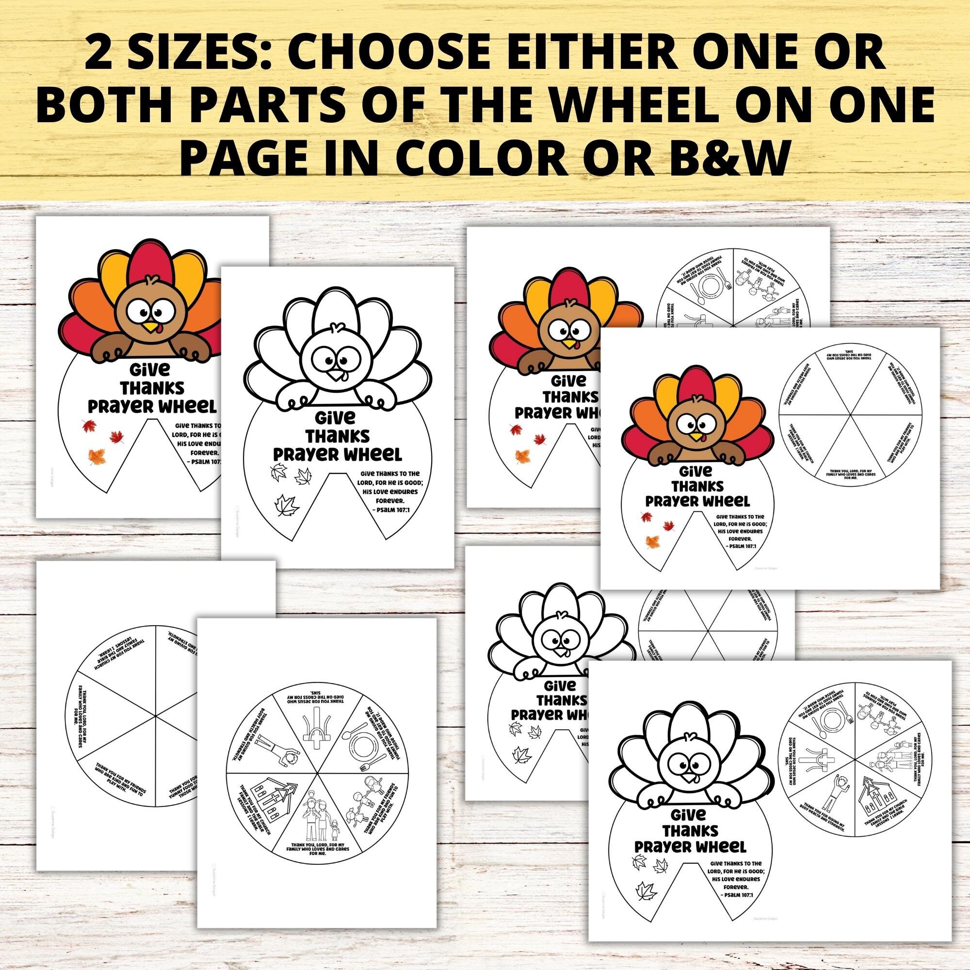 Give Thanks Thanksgiving Bible Lesson and Prayer Wheel for Kids ...